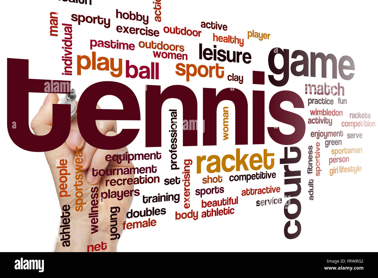 Tennis word cloud concept Stock Photo - Alamy