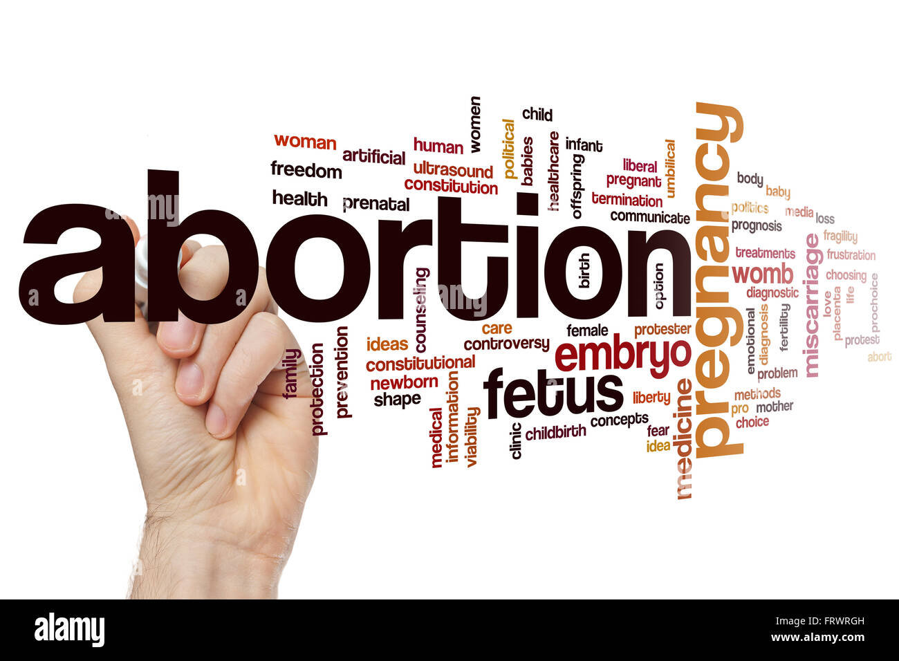 Abortion word cloud concept Stock Photo - Alamy