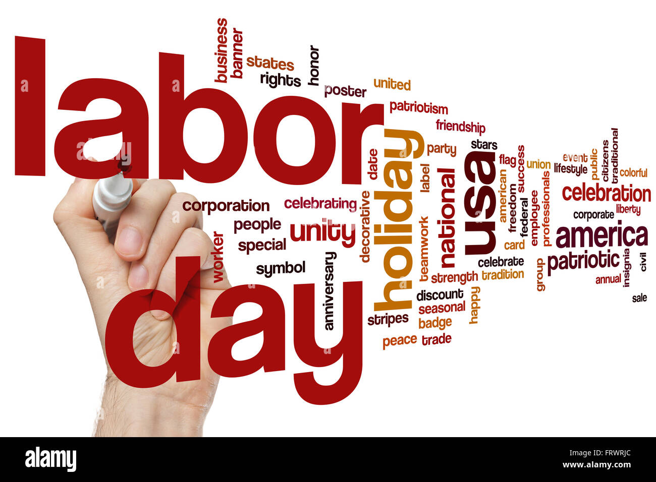 Labor day word cloud concept Stock Photo - Alamy