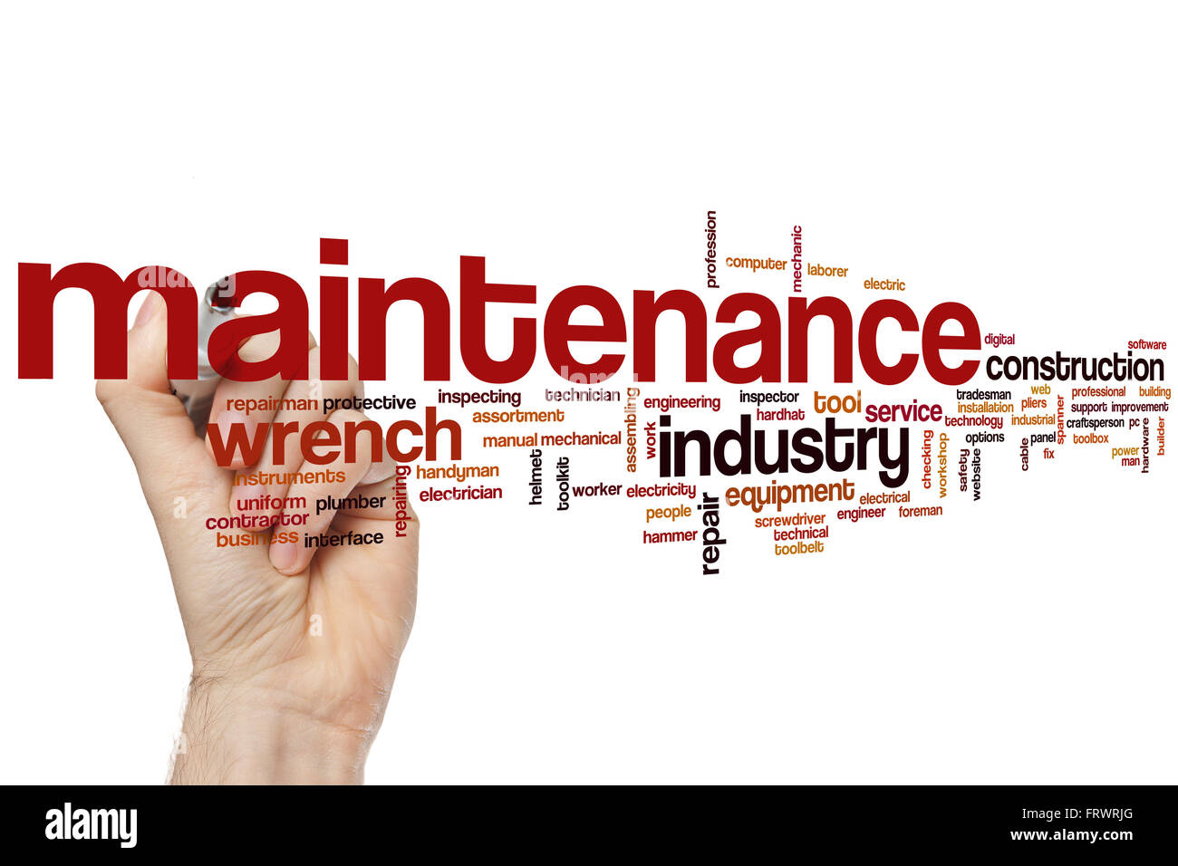 Maintenance word cloud concept Stock Photo - Alamy