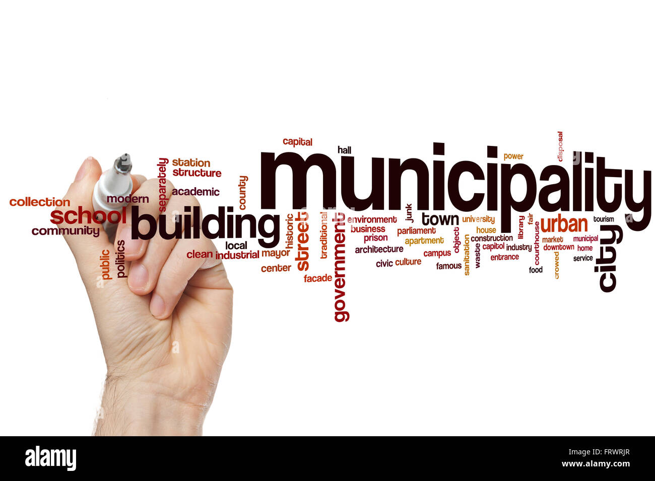 Municipality word cloud concept Stock Photo - Alamy