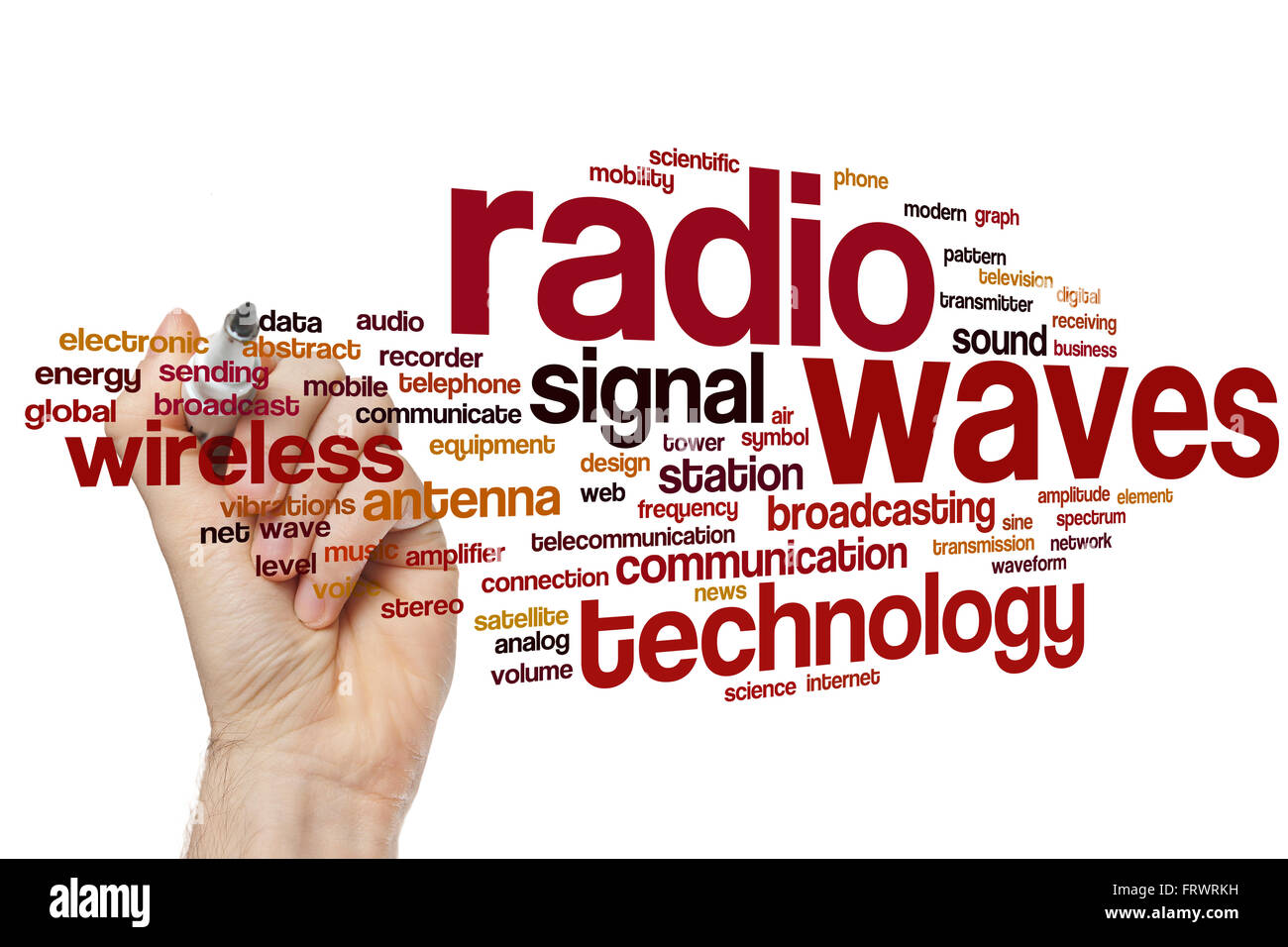 Radio waves word cloud concept Stock Photo - Alamy