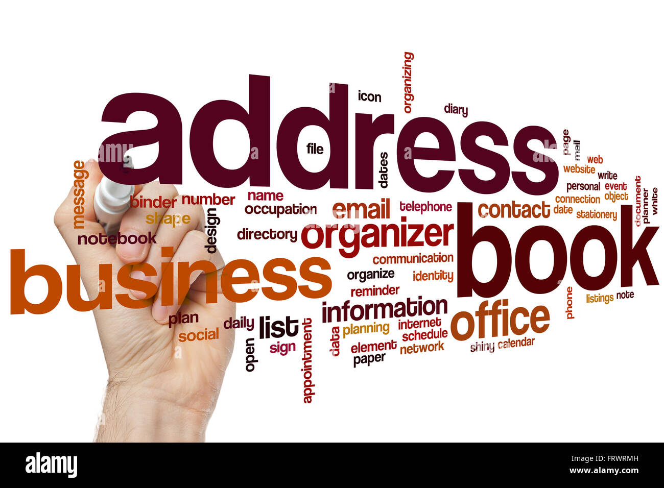 Address book word cloud concept Stock Photo - Alamy