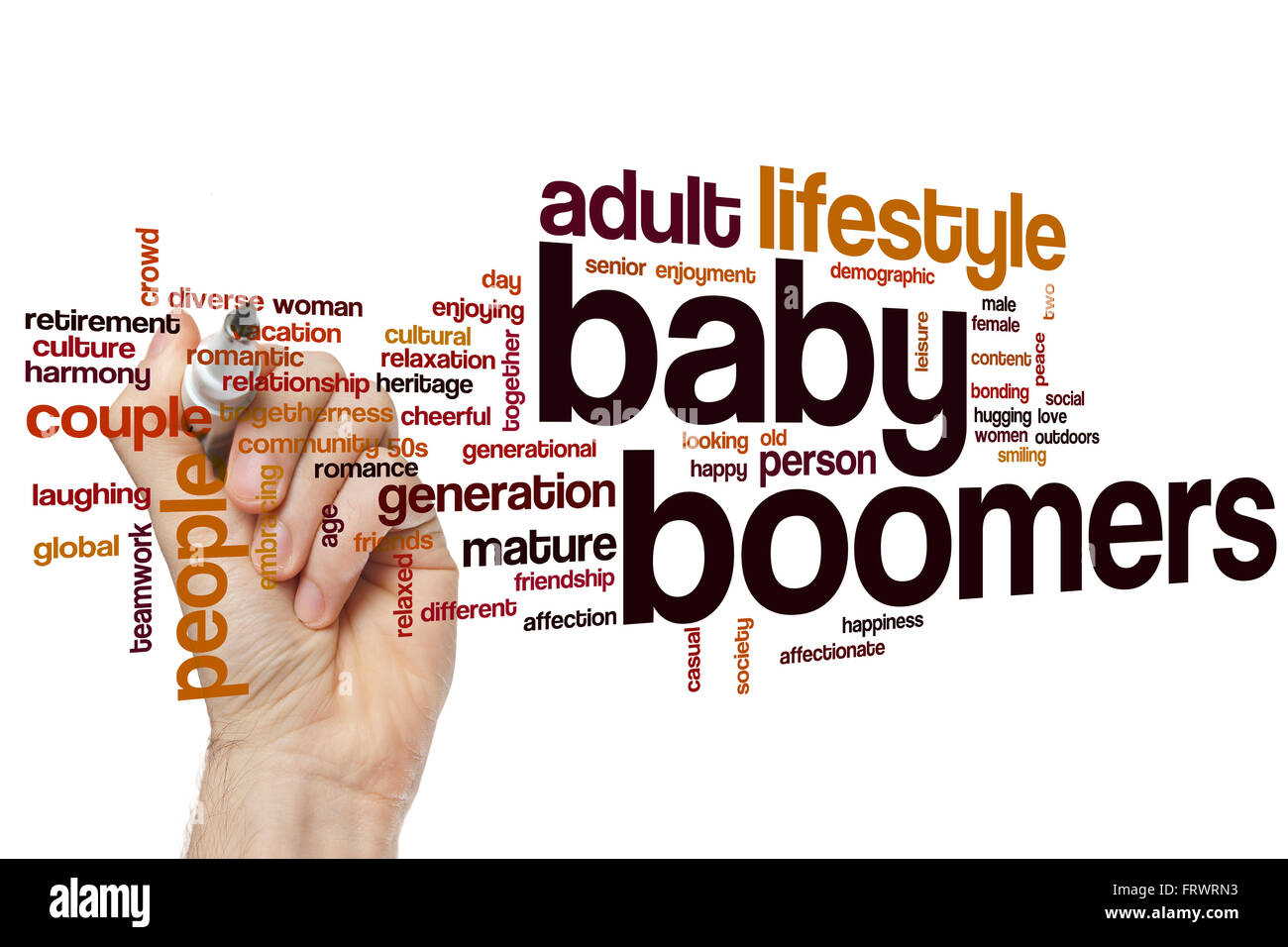 Baby boomers word cloud concept Stock Photo - Alamy