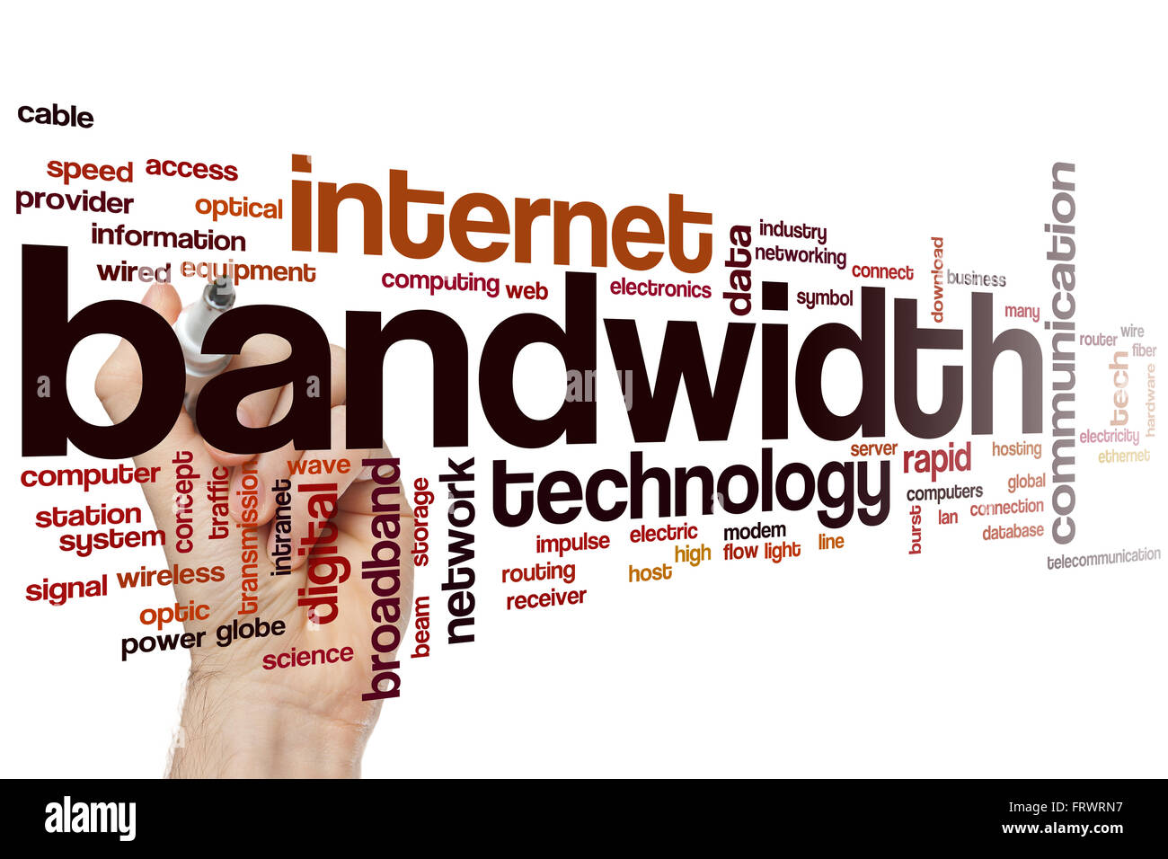 Bandwidth word cloud concept Stock Photo - Alamy