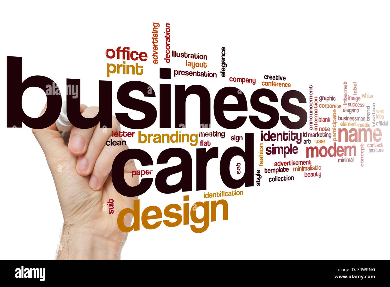 Business card word cloud concept Stock Photo - Alamy