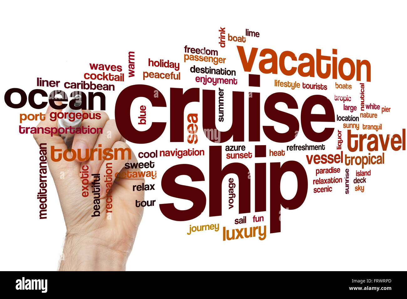 Cruise ship word cloud concept Stock Photo - Alamy