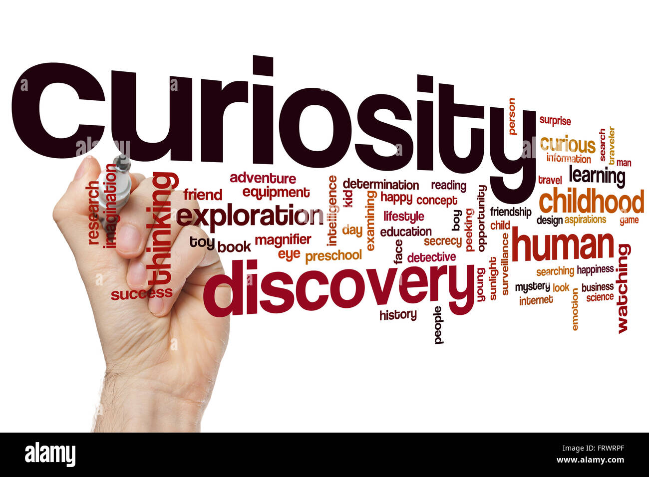 Curiosity word cloud concept with discovery search related tags Stock ...