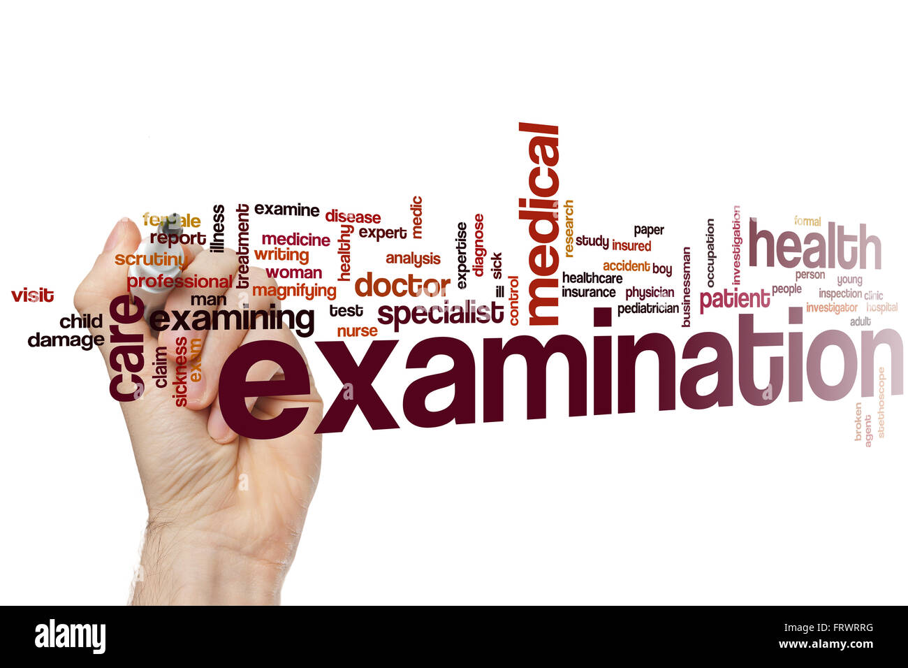 Examination word cloud concept Stock Photo - Alamy