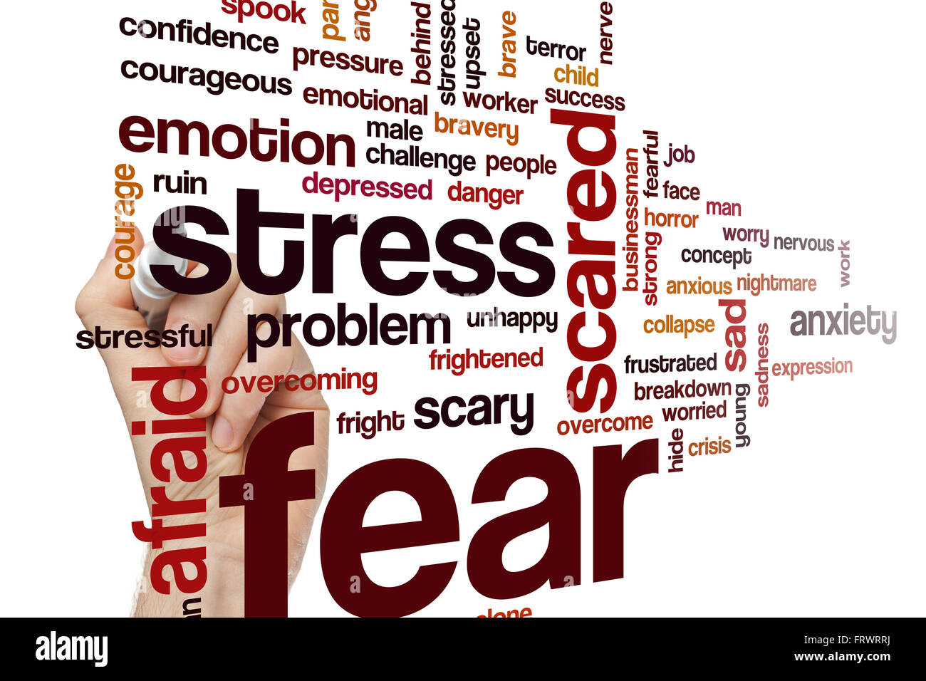 Fear word cloud concept afraid hi-res stock photography and images - Alamy
