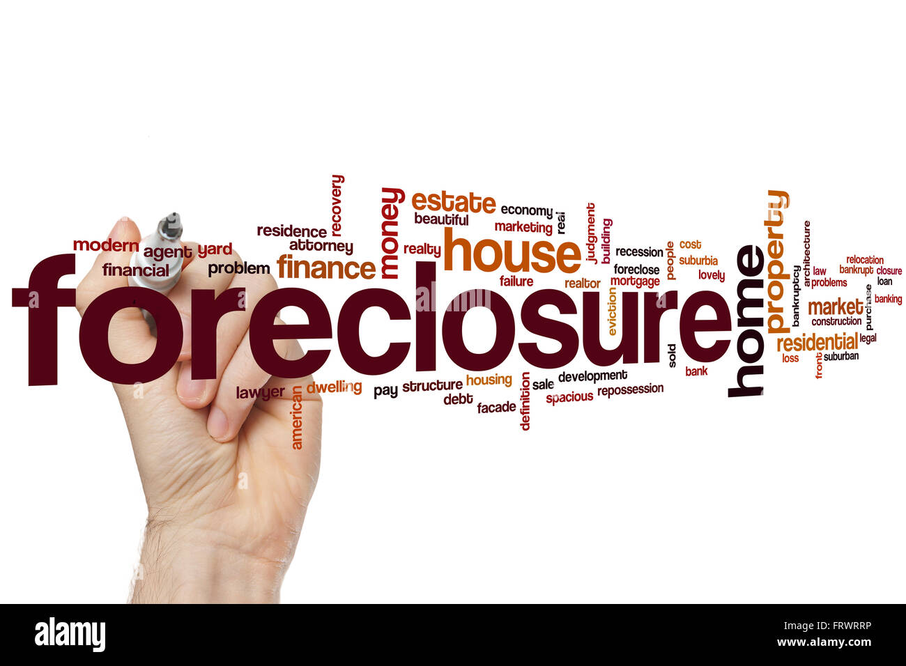 Foreclosure word cloud concept Stock Photo - Alamy