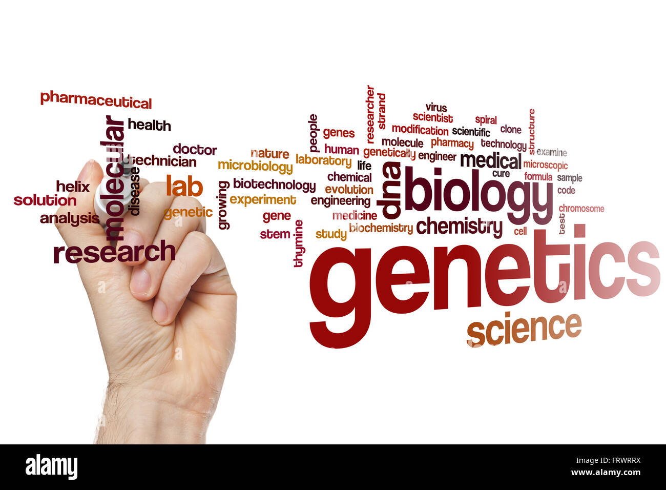 Genetics word cloud concept Stock Photo - Alamy