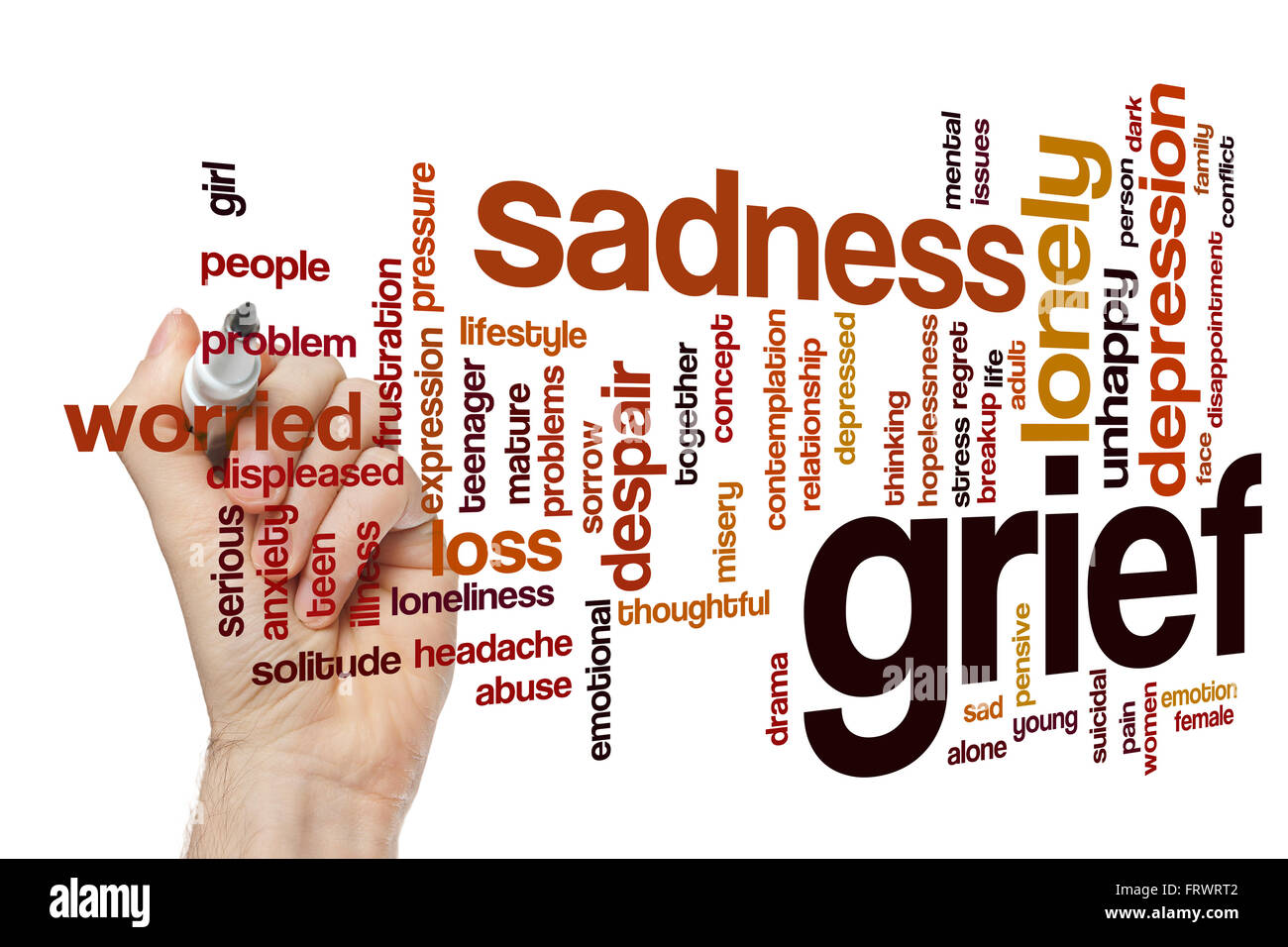 Loneliness word cloud Cut Out Stock Images & Pictures - Alamy