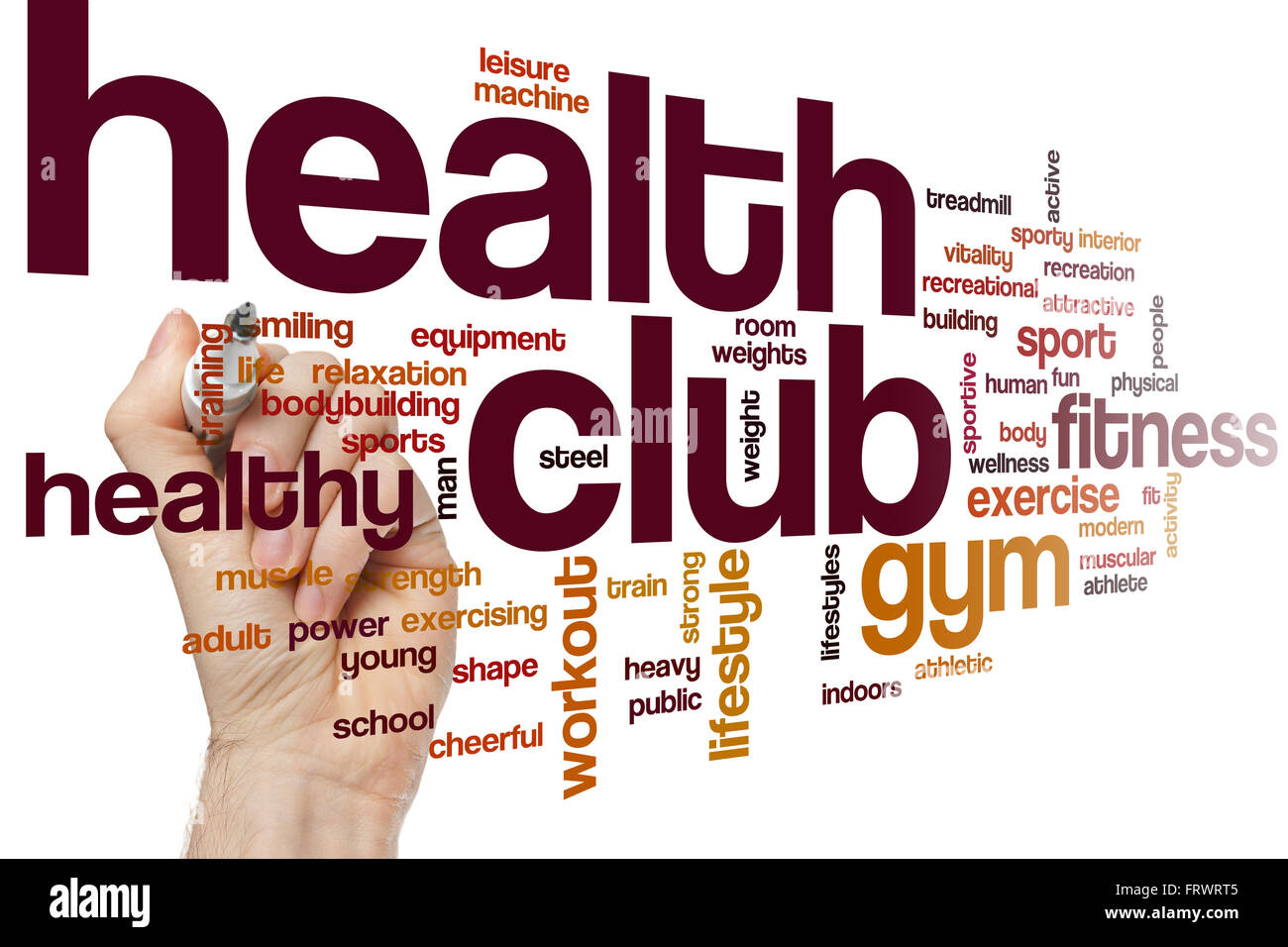 Health club word cloud concept Stock Photo - Alamy