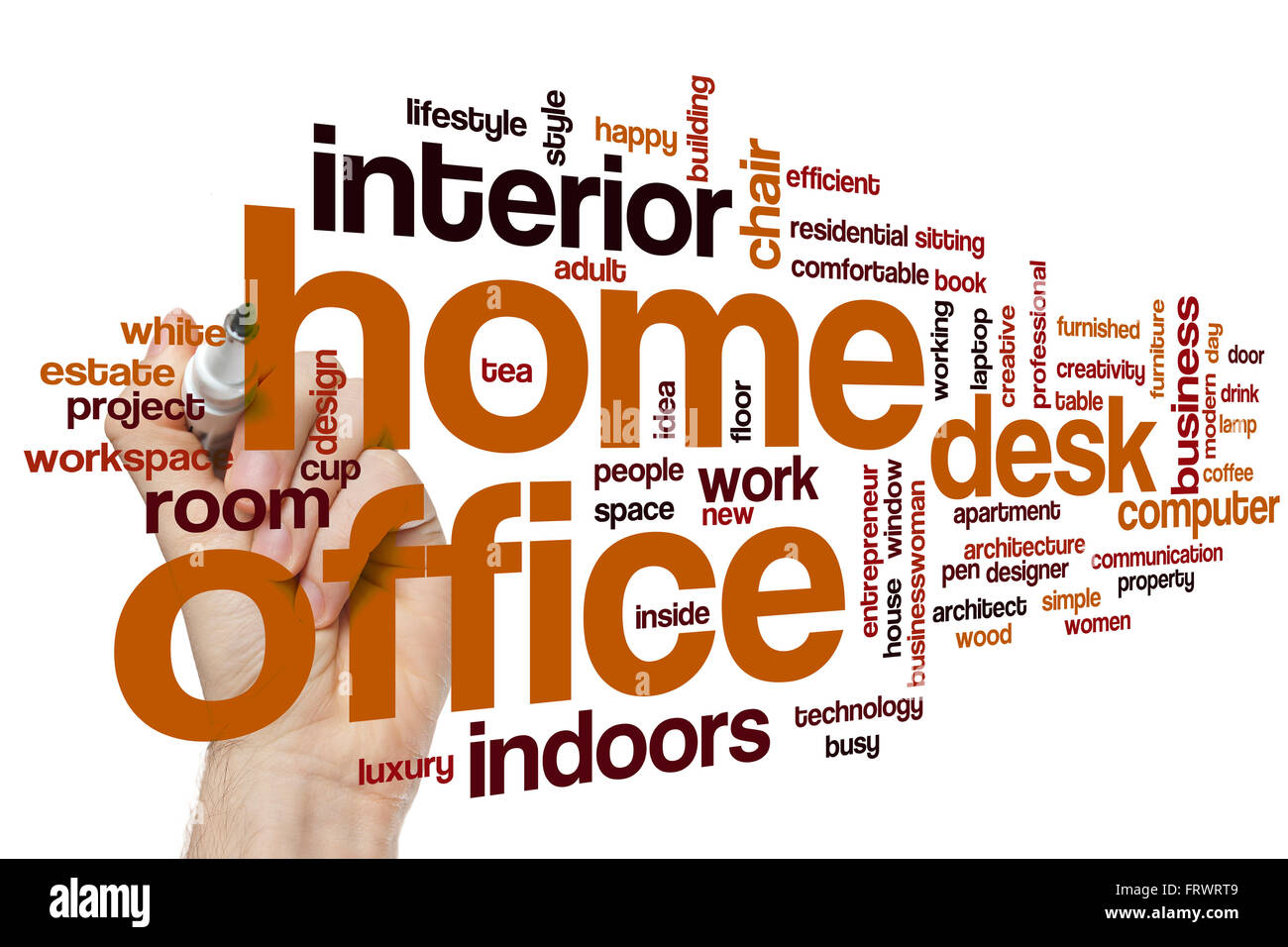 Home office word cloud concept Stock Photo - Alamy