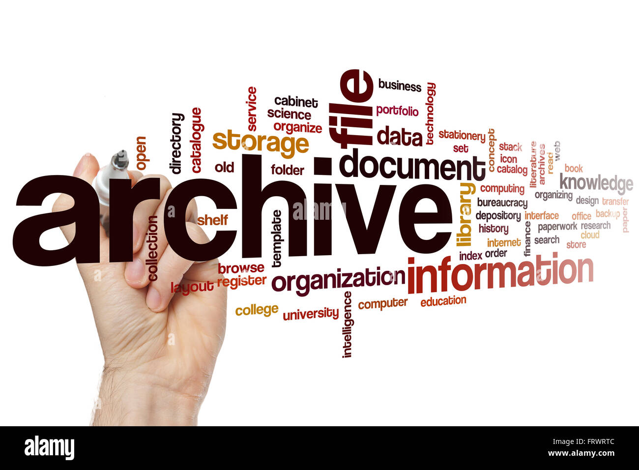 Archive word cloud concept Stock Photo - Alamy