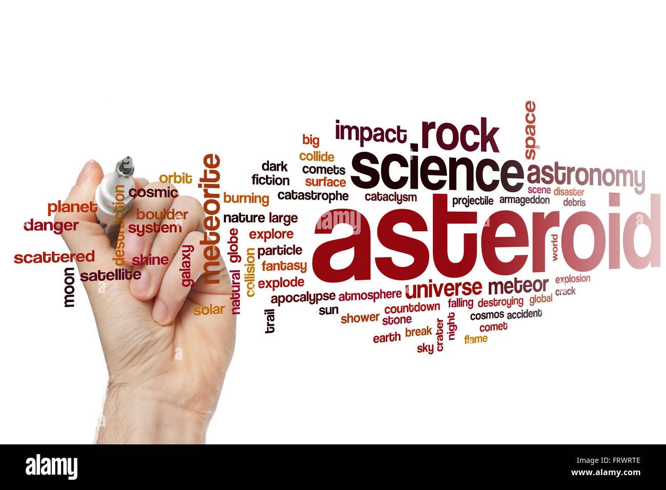 Asteroid word cloud concept Stock Photo - Alamy