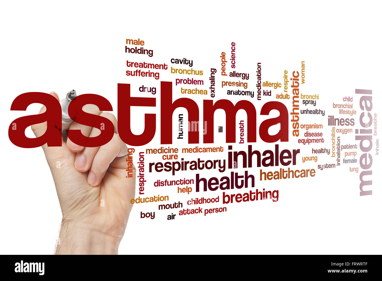 Asthma word cloud concept Stock Photo - Alamy