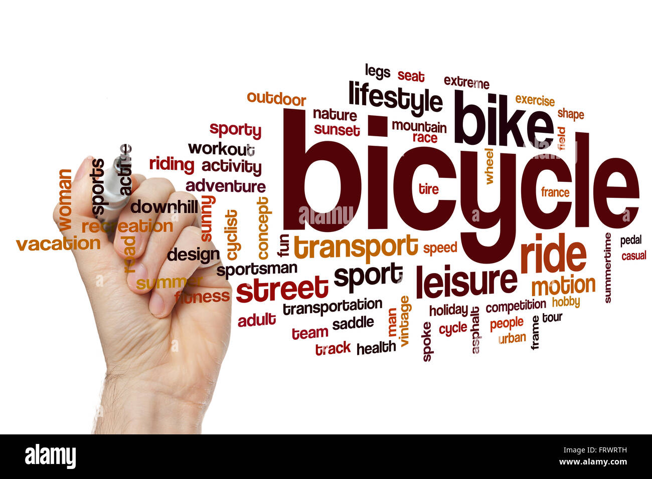 Bicycle word cloud concept Stock Photo - Alamy