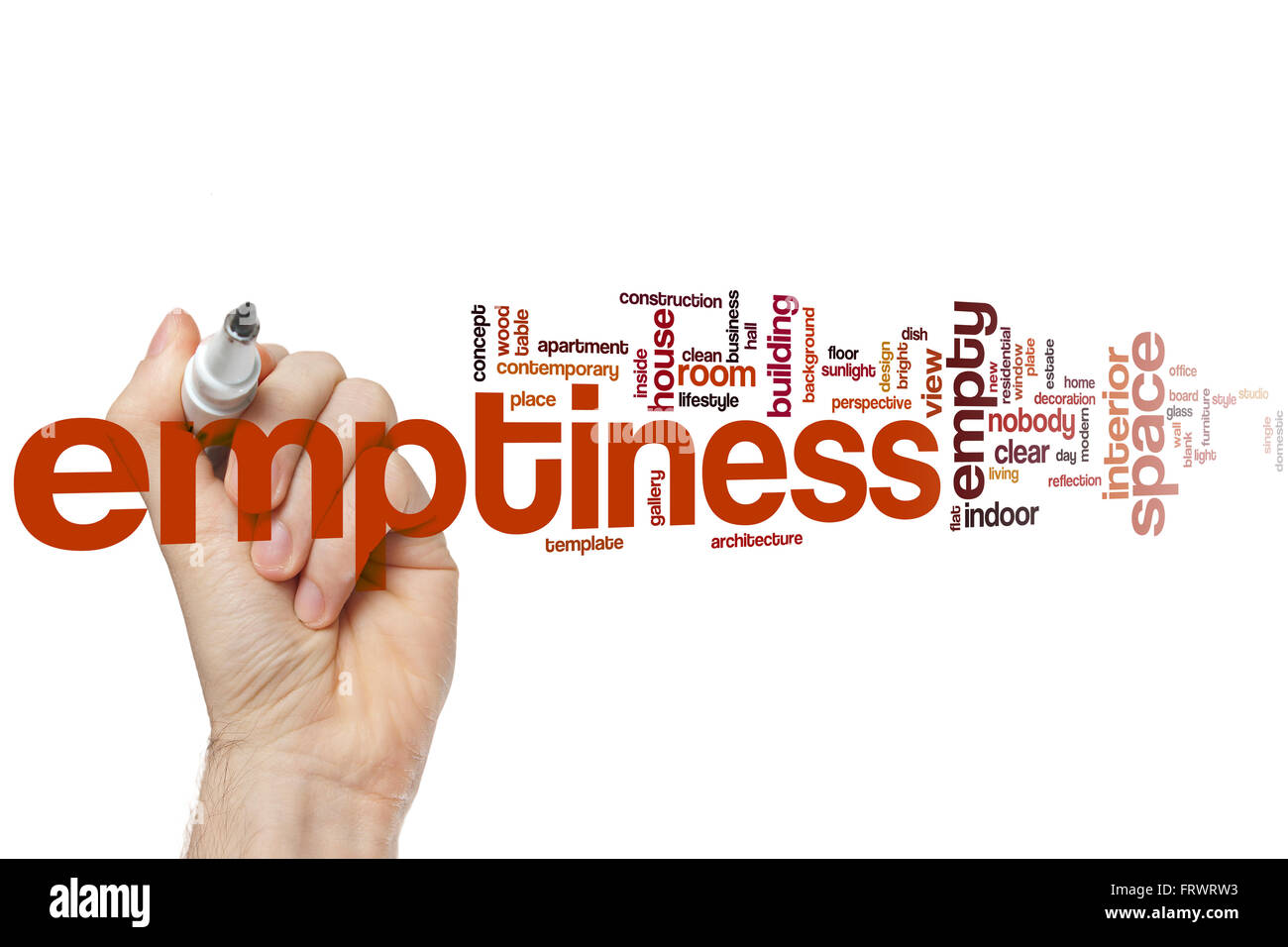 Emptiness word cloud concept with space empty related tags Stock Photo ...