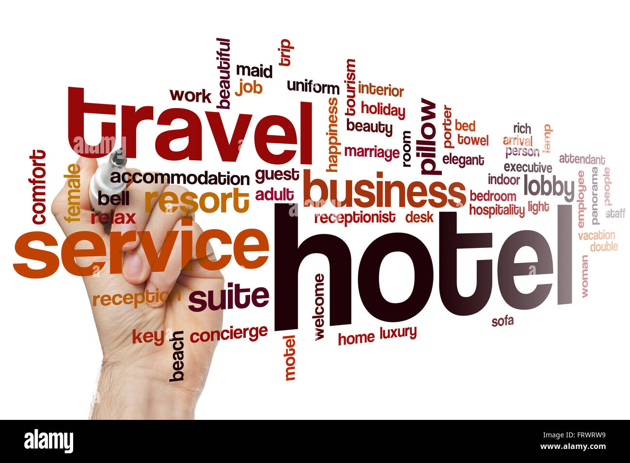 Hotel word cloud concept Stock Photo - Alamy