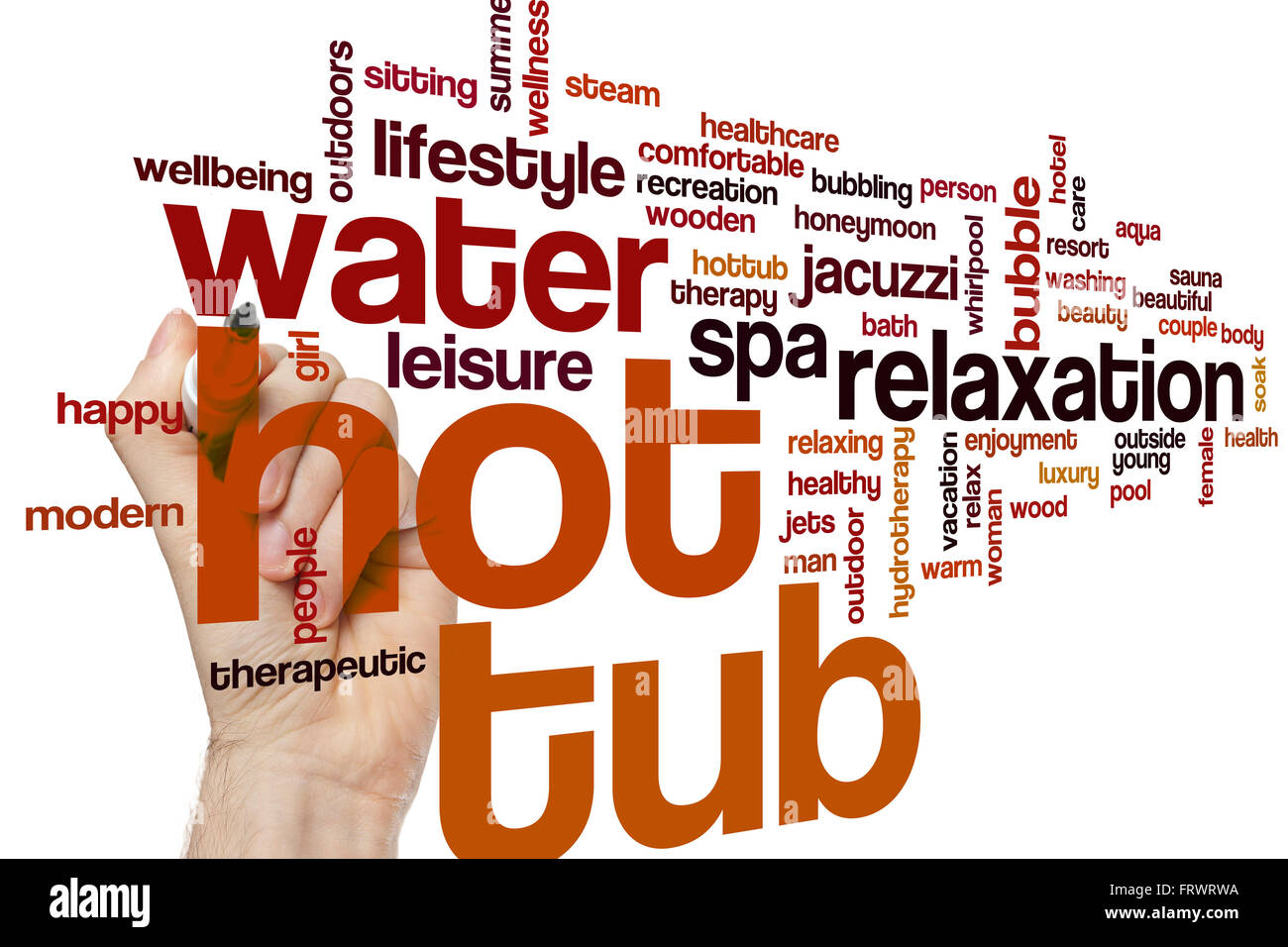 Hot tub word cloud concept Stock Photo - Alamy