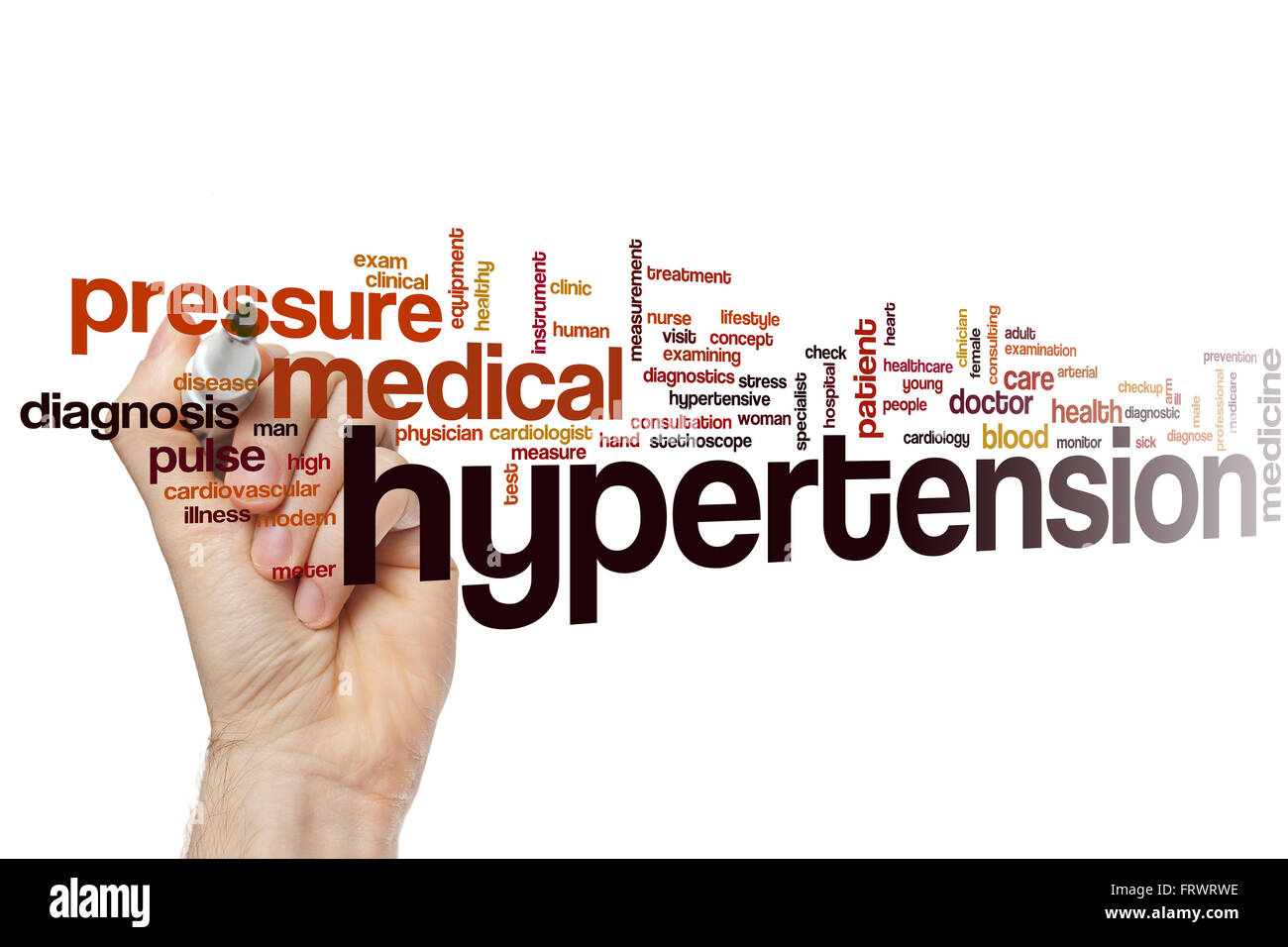 Hypertension word cloud concept Stock Photo - Alamy