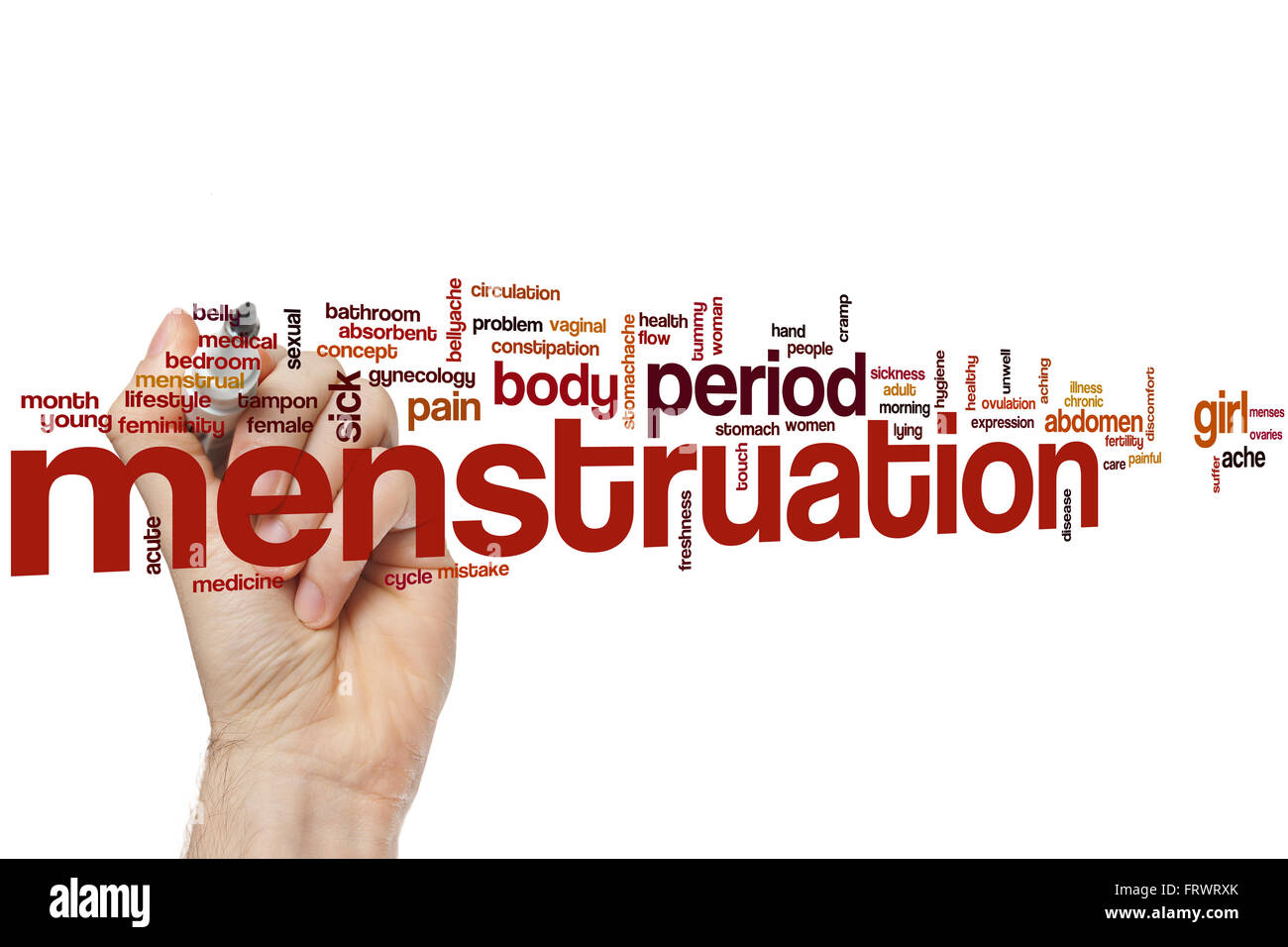 Menstruation word cloud concept Stock Photo - Alamy
