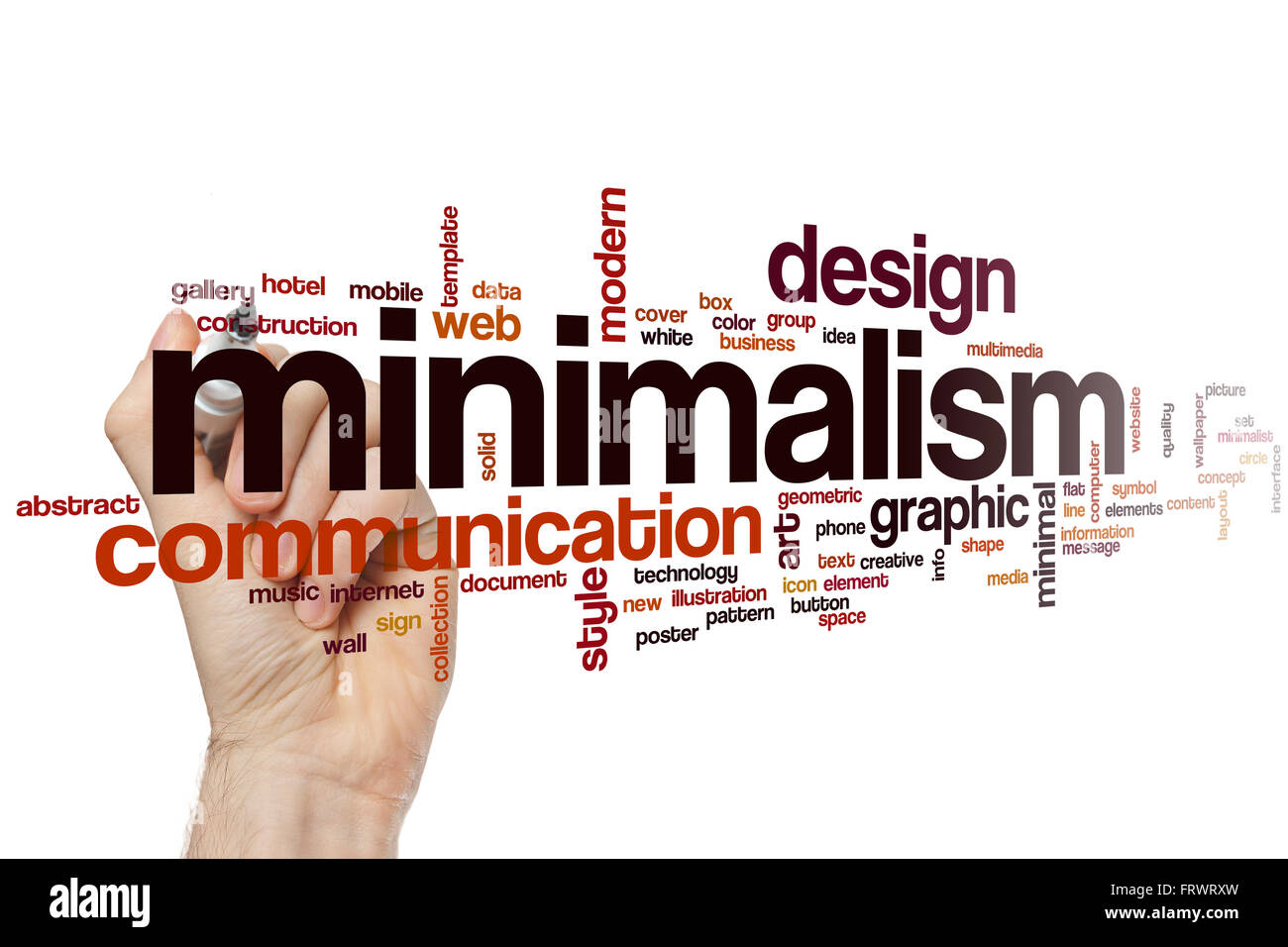 Minimalism word cloud concept Stock Photo - Alamy