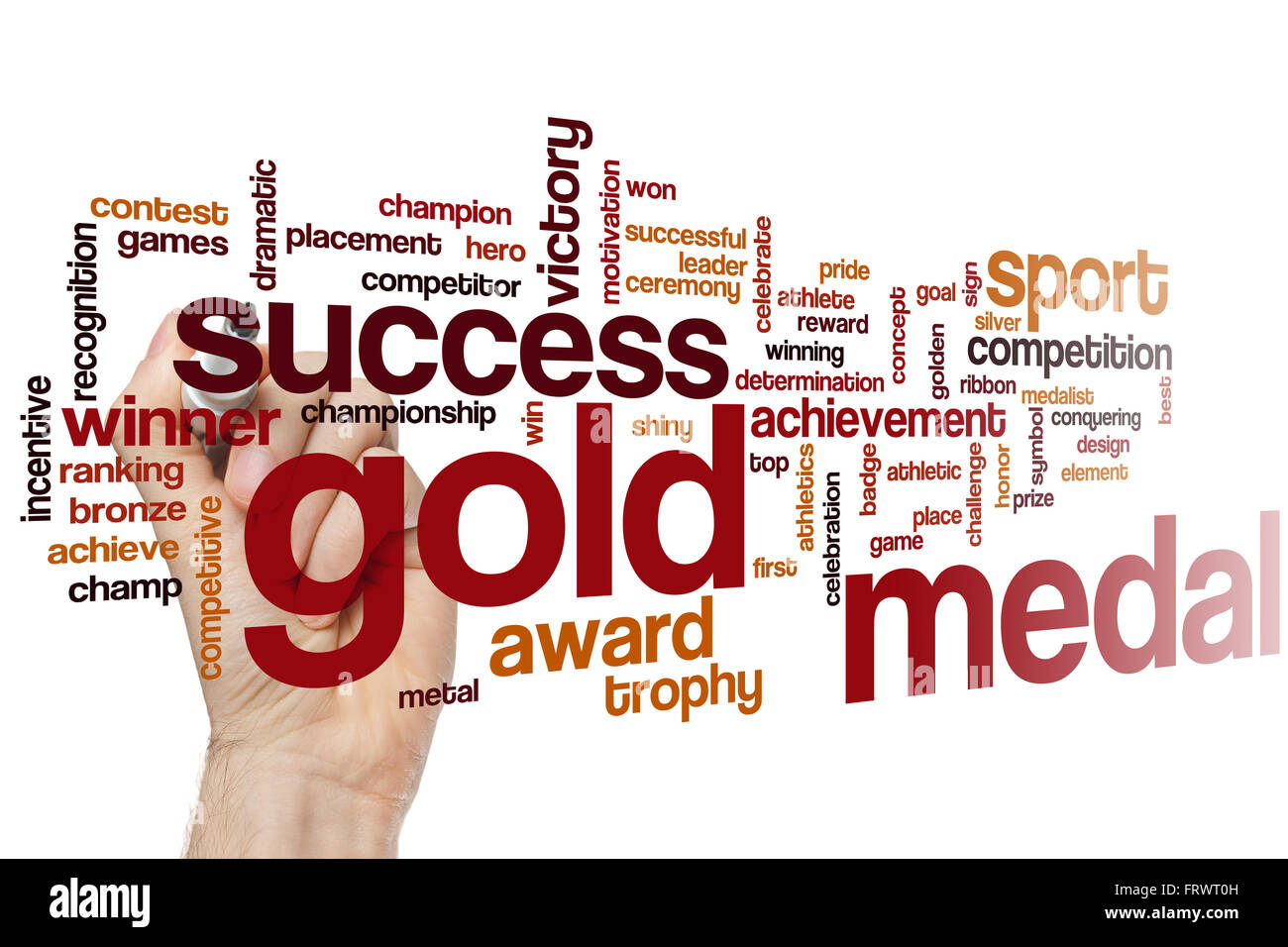 Gold medal word cloud concept Stock Photo - Alamy