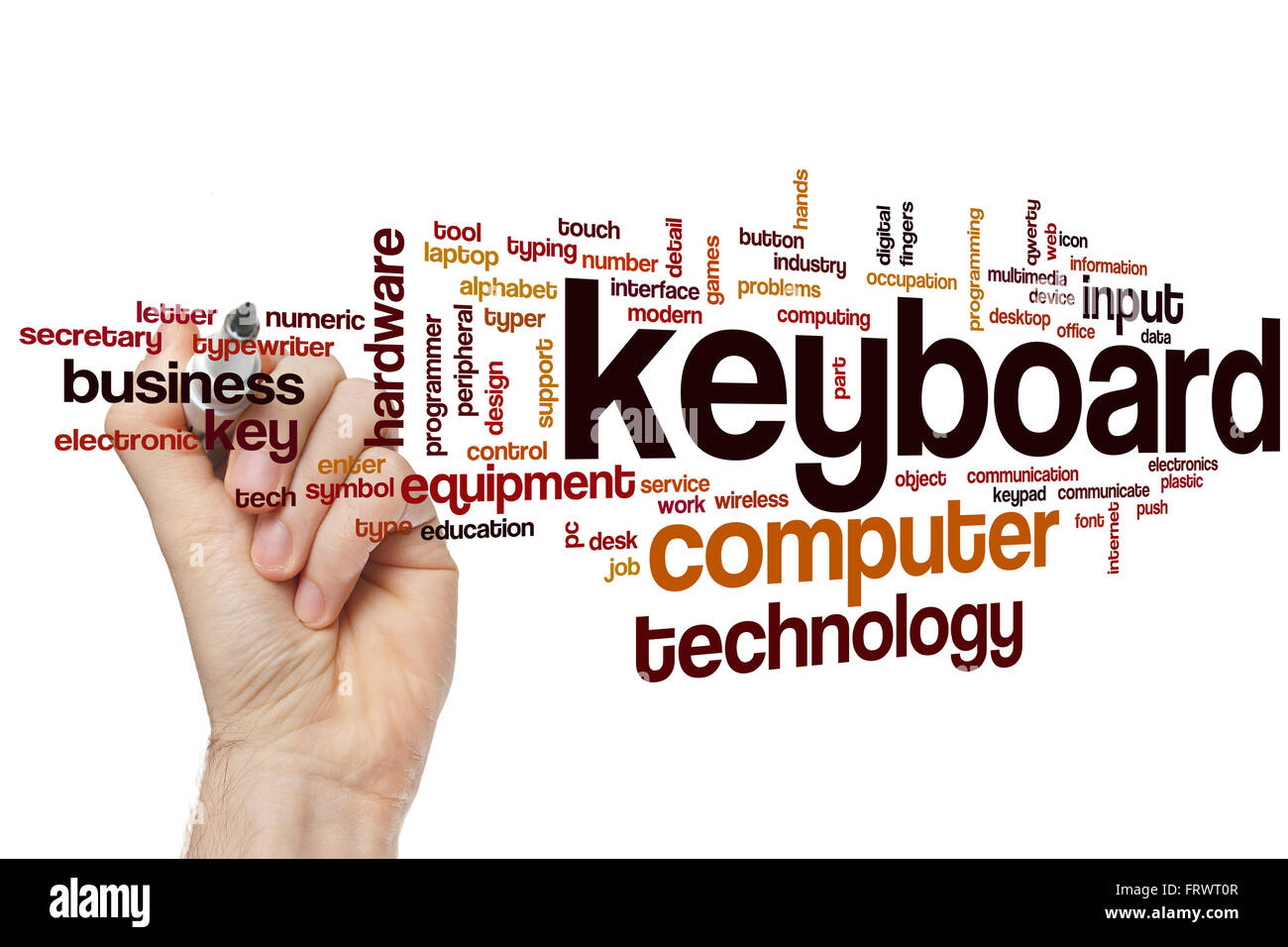 Keyboard word cloud concept Stock Photo - Alamy
