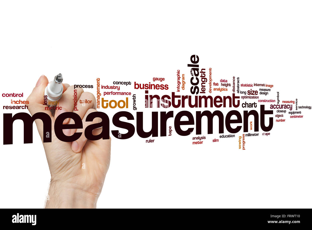Measurement word cloud concept Stock Photo - Alamy