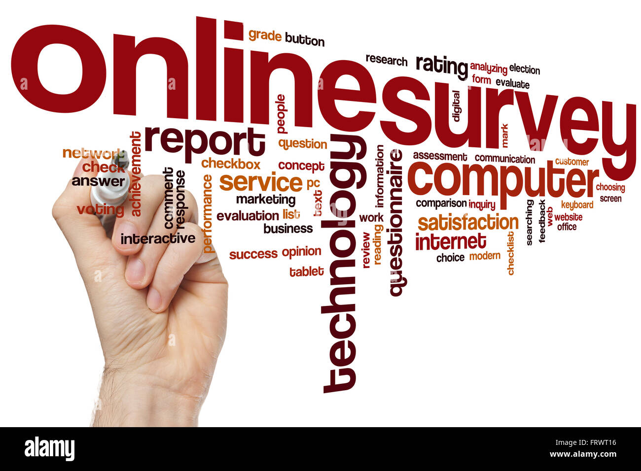 Online survey word cloud concept Stock Photo - Alamy