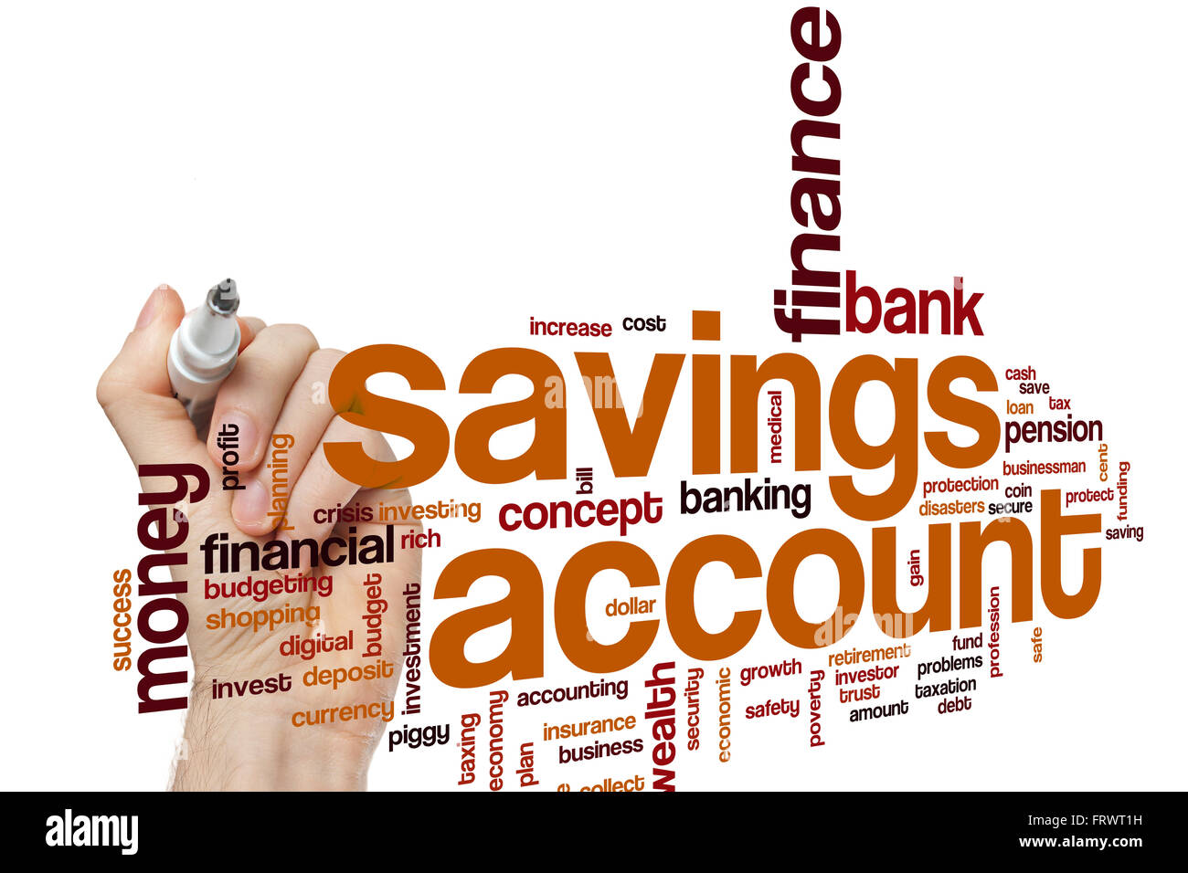 Savings account word cloud concept Stock Photo - Alamy
