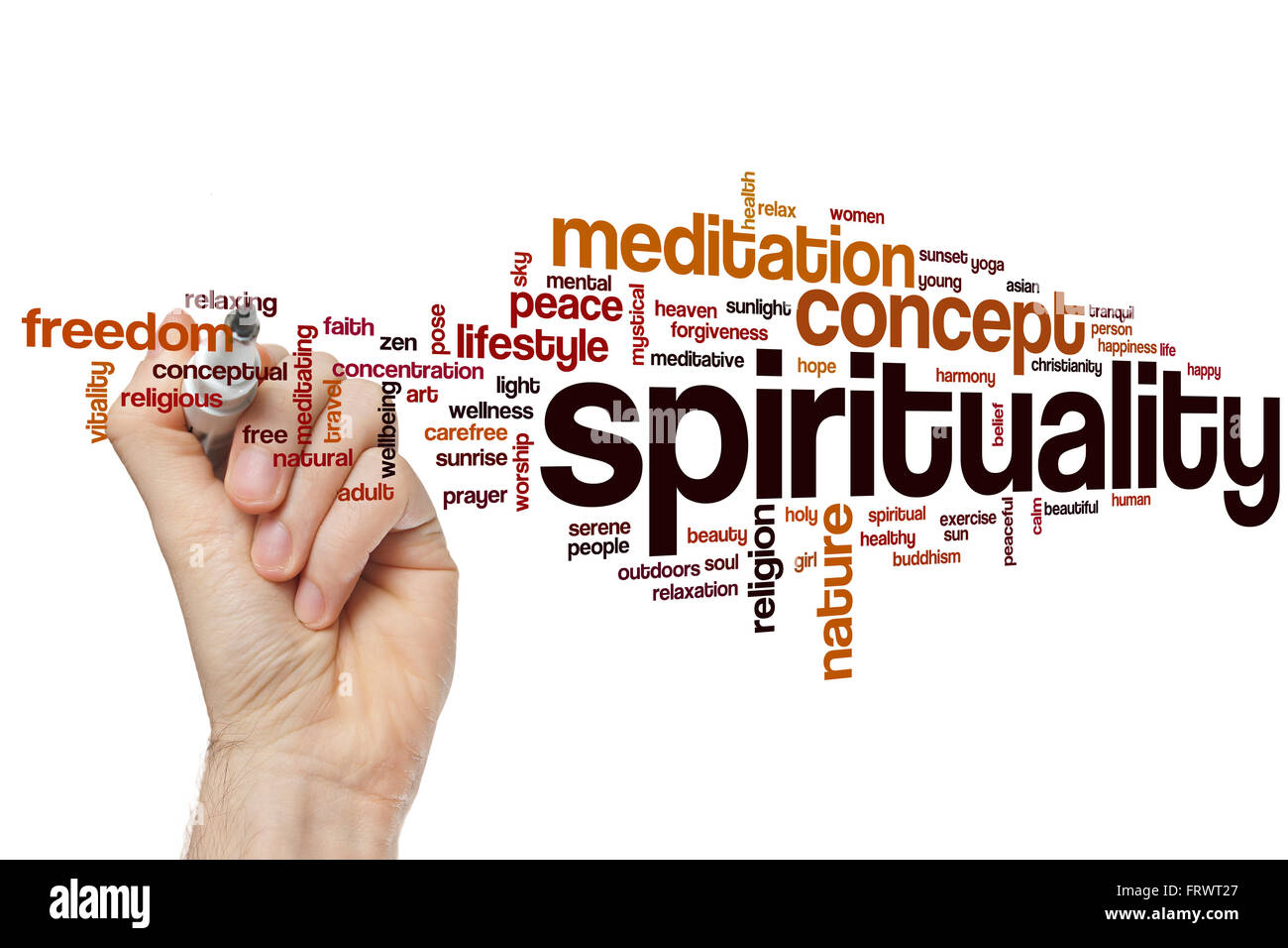 Spirituality word cloud concept Stock Photo - Alamy