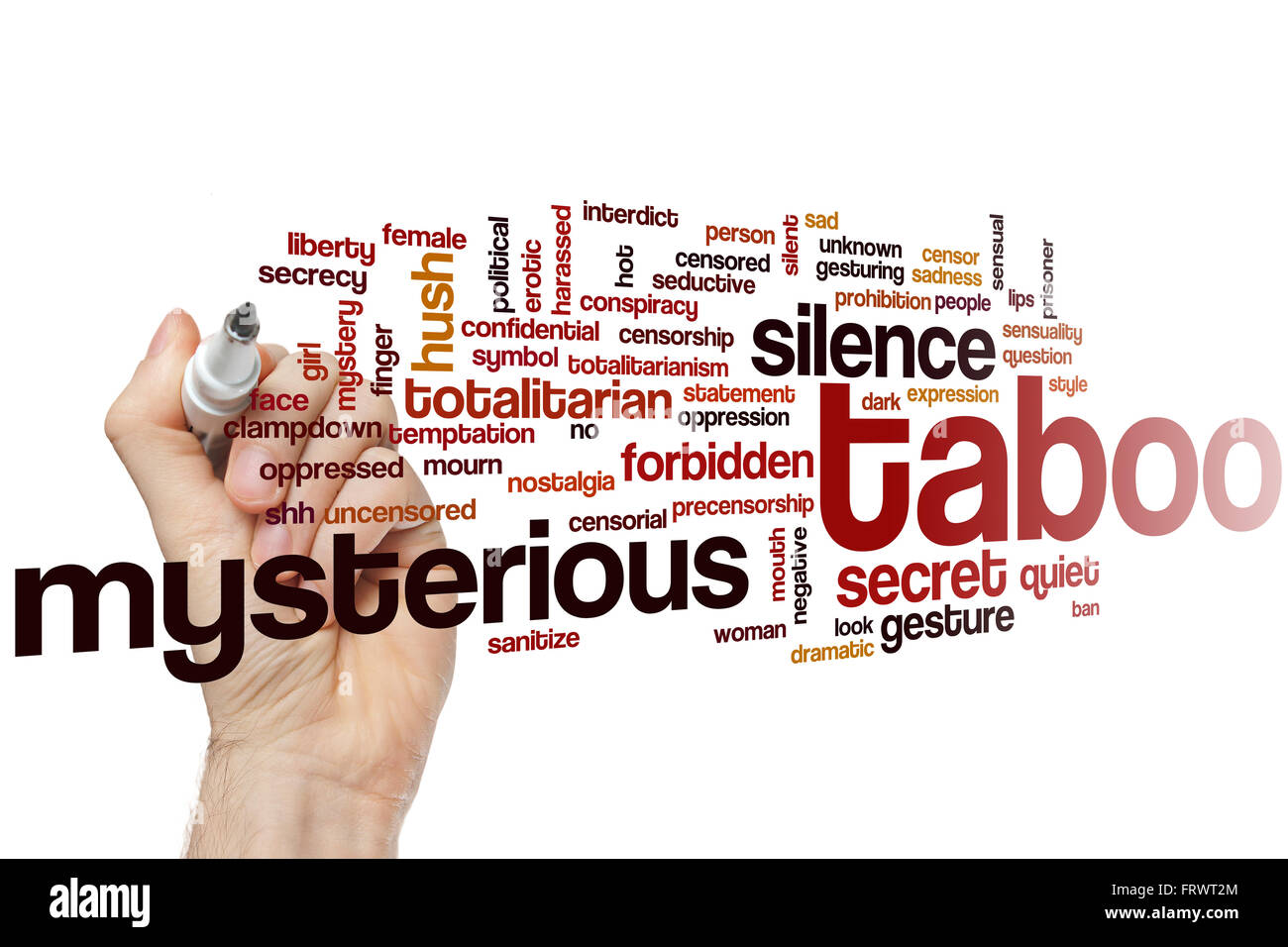 Taboo word cloud concept Stock Photo - Alamy