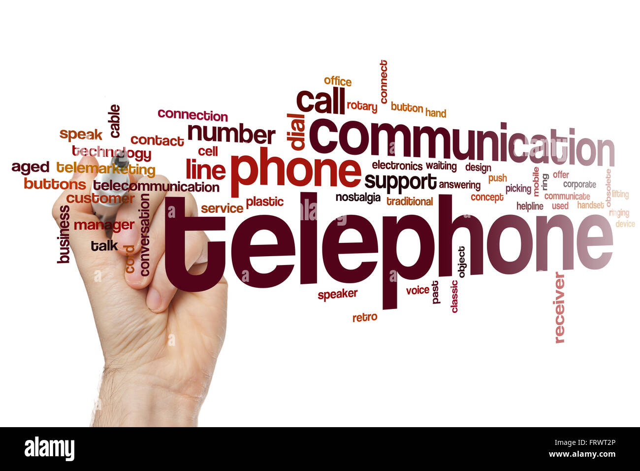 Telephone word cloud concept Stock Photo - Alamy