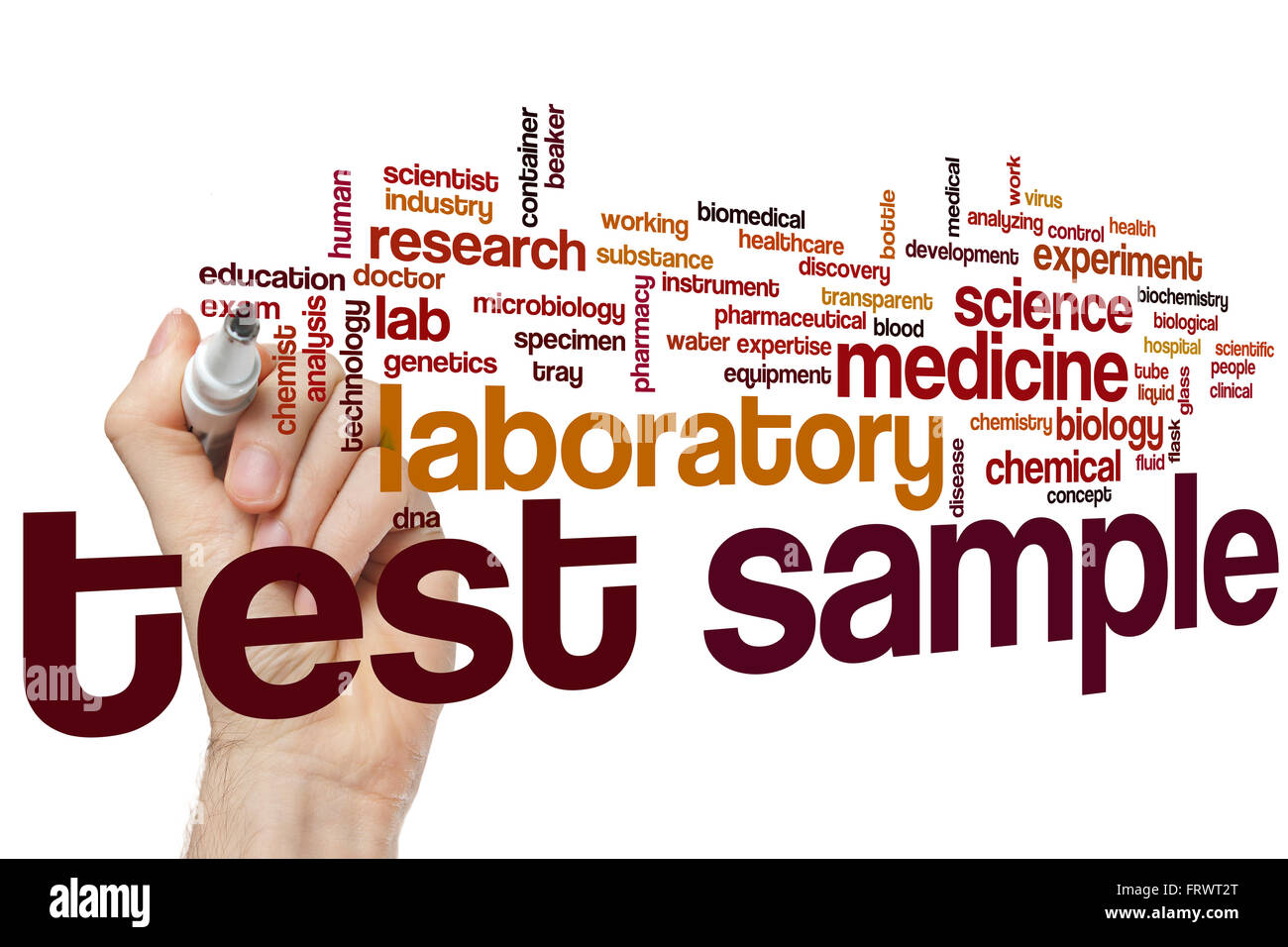Test sample word cloud concept Stock Photo - Alamy
