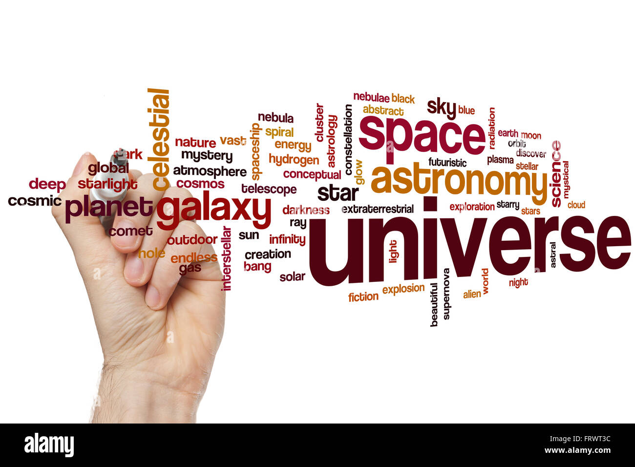 Universe word cloud concept Stock Photo - Alamy
