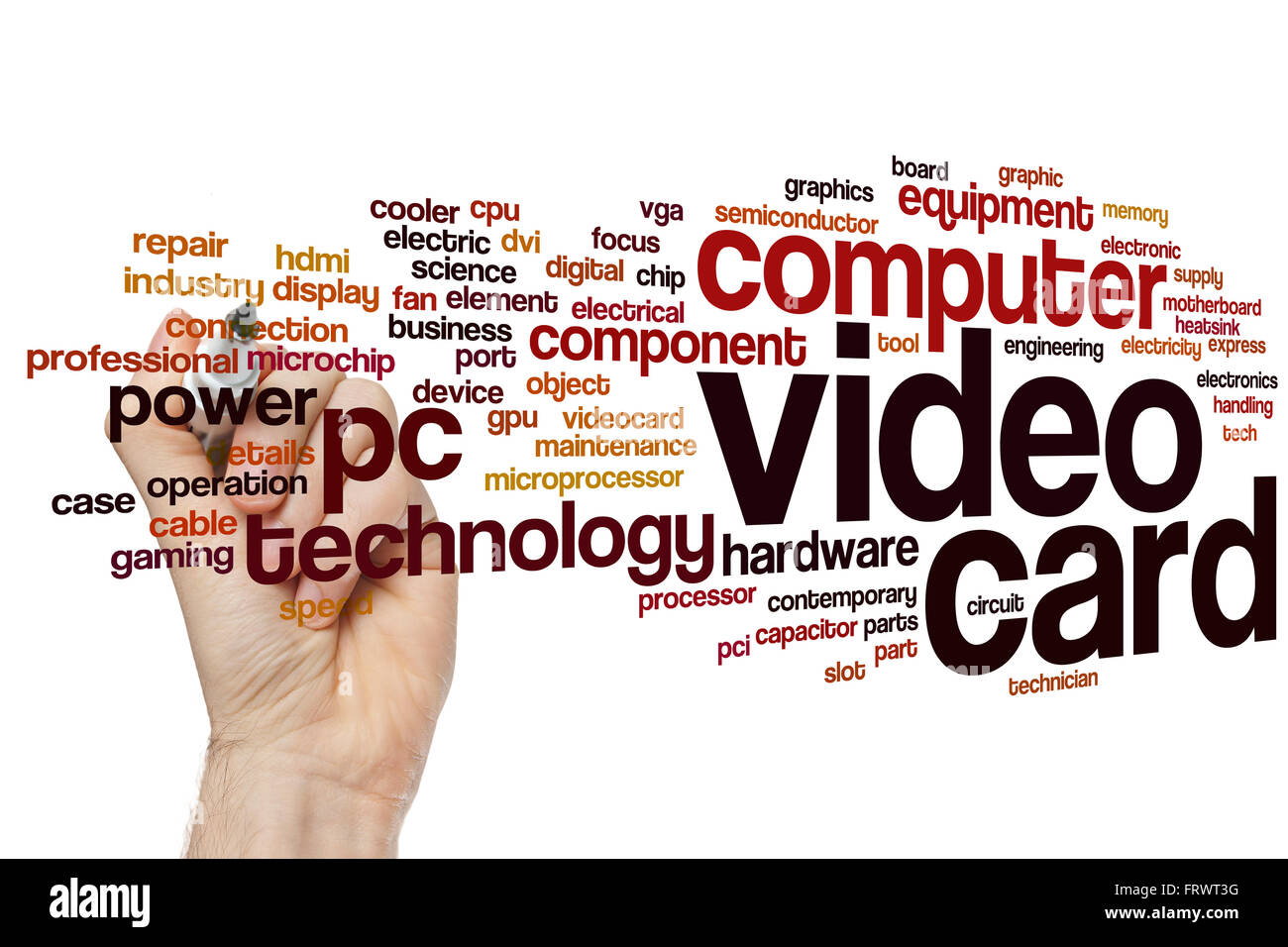 Video card word cloud concept Stock Photo - Alamy