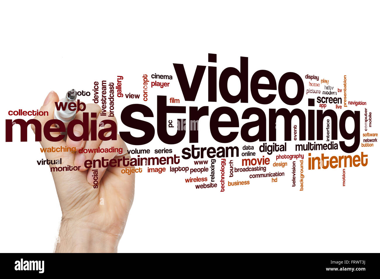 Video streaming word cloud concept Stock Photo - Alamy