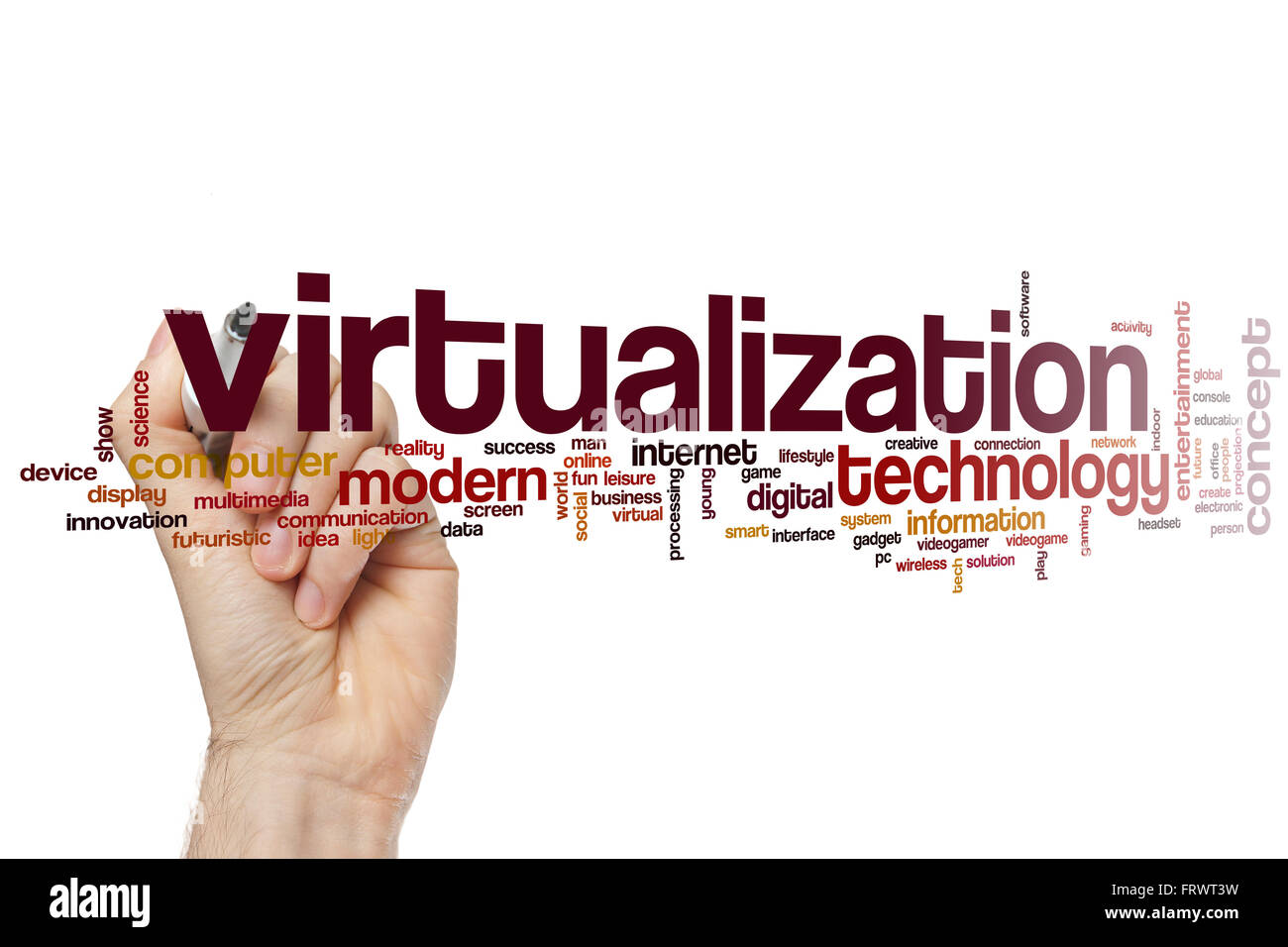 Virtualization word cloud concept Stock Photo - Alamy