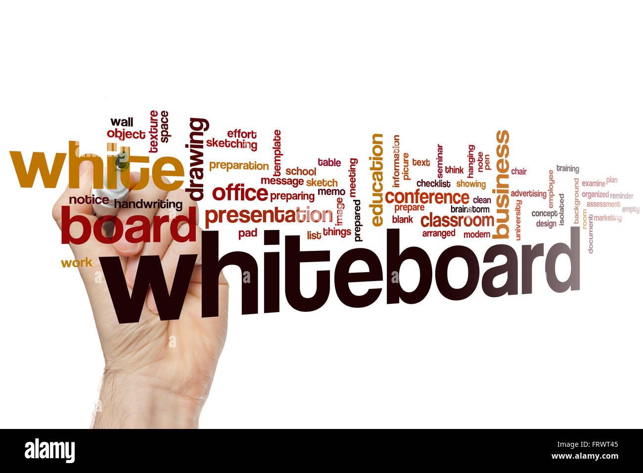 Whiteboard word cloud concept Stock Photo - Alamy