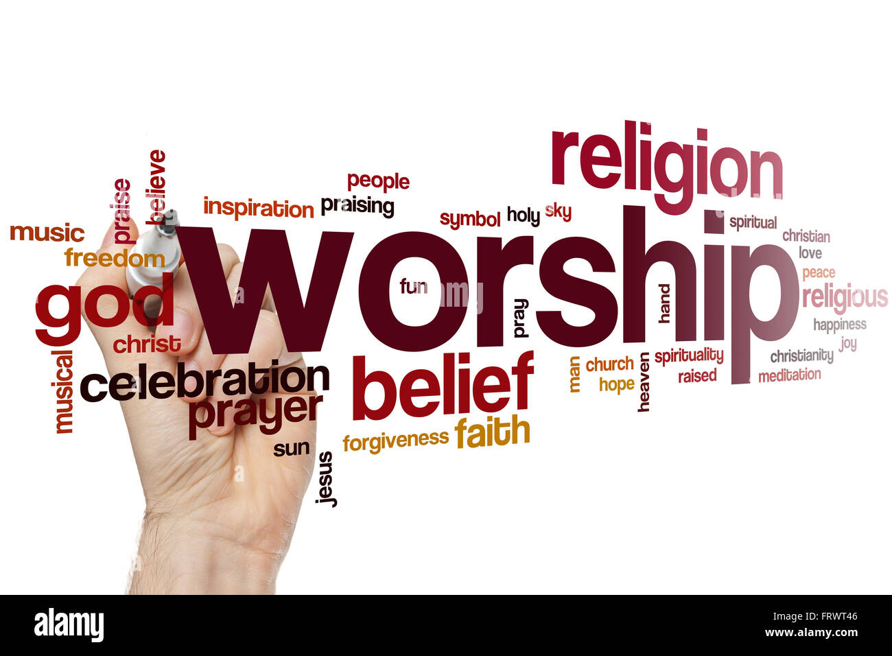 Christian meditation word cloud concept hi-res stock photography and ...