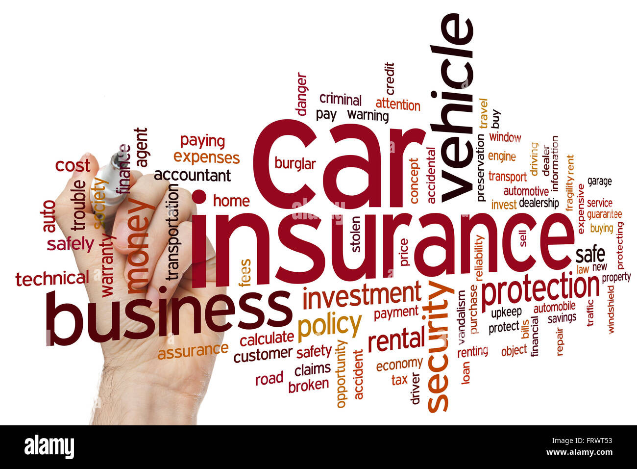 Car insurance concept word cloud background Stock Photo - Alamy