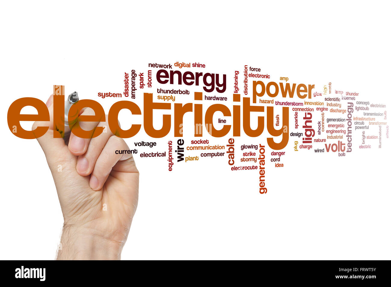 Electricity concept word cloud background Stock Photo - Alamy