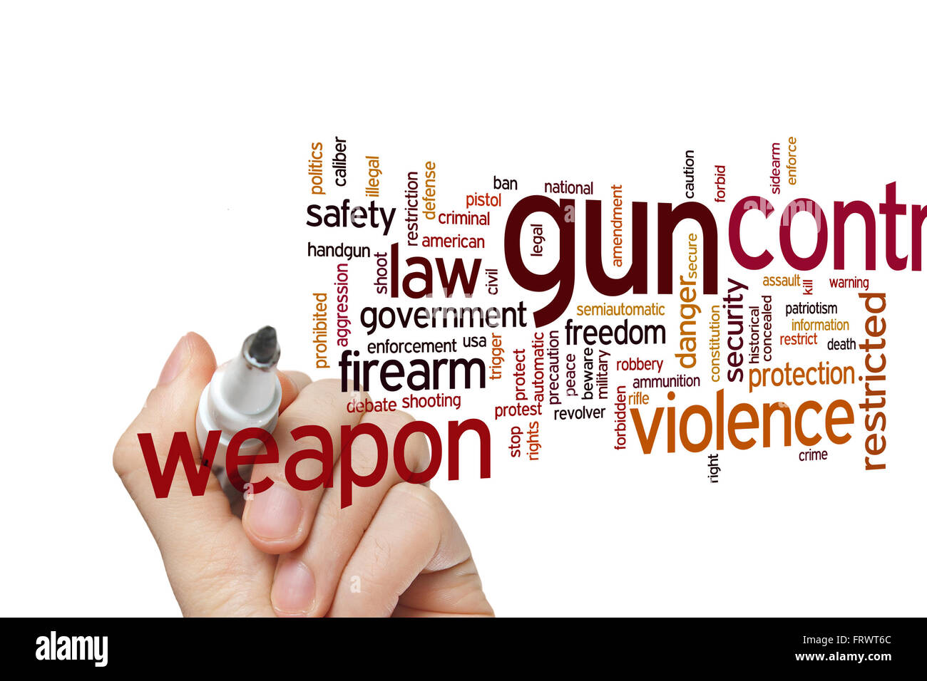 Gun control concept word cloud background Stock Photo - Alamy