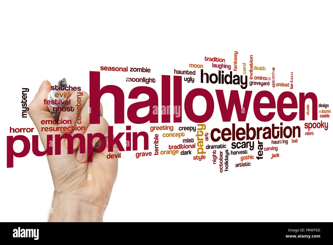 Halloween concept word cloud background Stock Photo - Alamy
