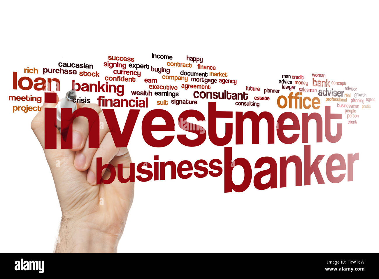 Investment banker word cloud concept with loan bank related tags Stock ...