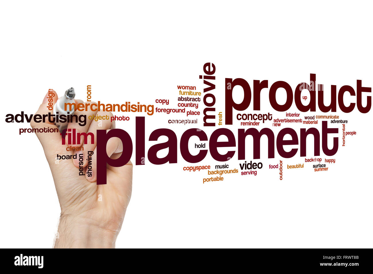 Product placement word cloud concept Stock Photo - Alamy